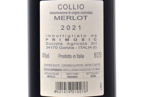 COLLIO MERLOT DOC 2021 - PRIMOSIC – 3K WINE