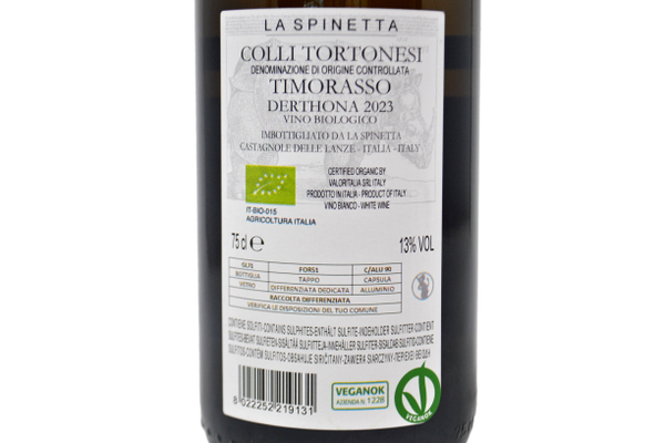 COLLI TORTONESI DOC TIMORASSO BIO DERTHONA 2023 - LA SPINETTA – 3K WINE