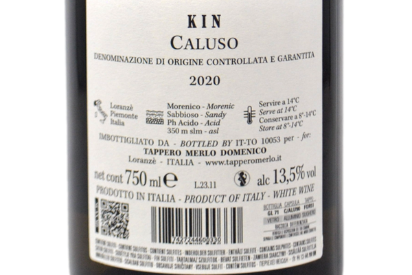 ERBALUCE DI CALUSO DOCG "KIN" 2020 - TAPPERO MERLO – 3K WINE